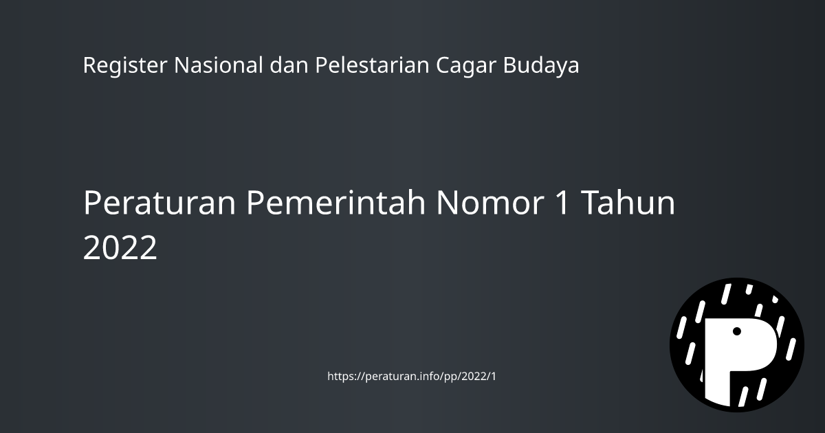 Isi Peraturan | Peraturan Pemerintah Nomor 1 Tahun 2022 tentang ...